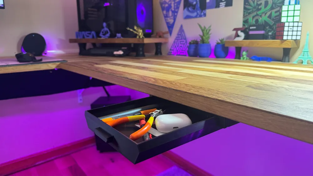 Under Desk Drawer (TS Logo) by WRLD.FPV MakerWorld: Download Free 3D Models