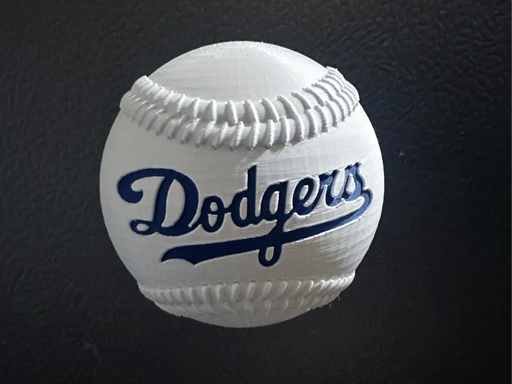 Dodgers Half Baseball for Magnet - Free 3D Print Model - MakerWorld