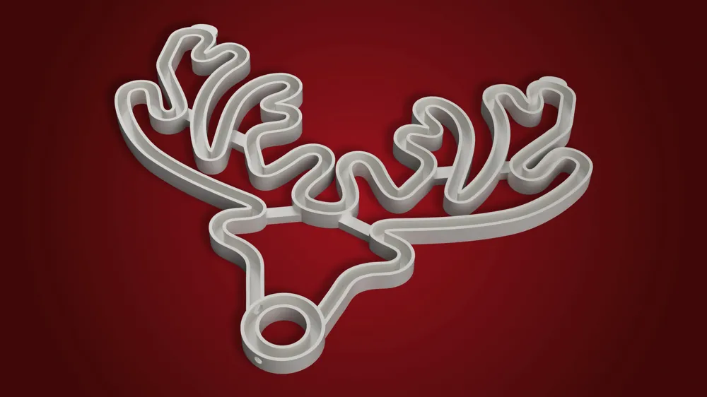 Festive Rudolph the Reindeer Neon Christmas Sign - Free 3D Print Model ...
