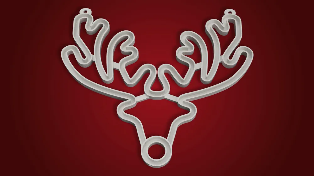 Festive Rudolph the Reindeer Neon Christmas Sign - Free 3D Print Model ...
