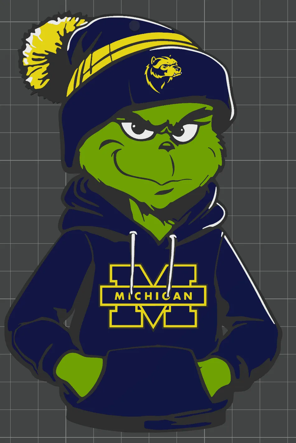 Grinch Michigan Ornament by Ray - MakerWorld