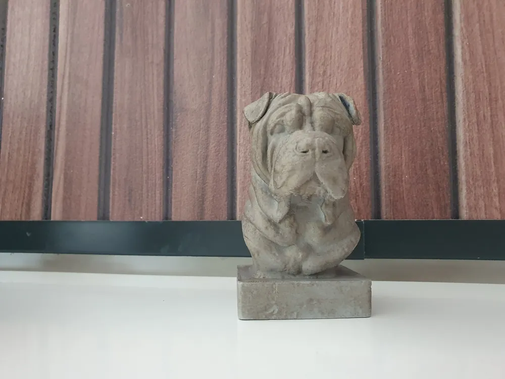 Shar Pei Dog Bust Smooth and Stone Look Sculpture by Staffbull_love ...