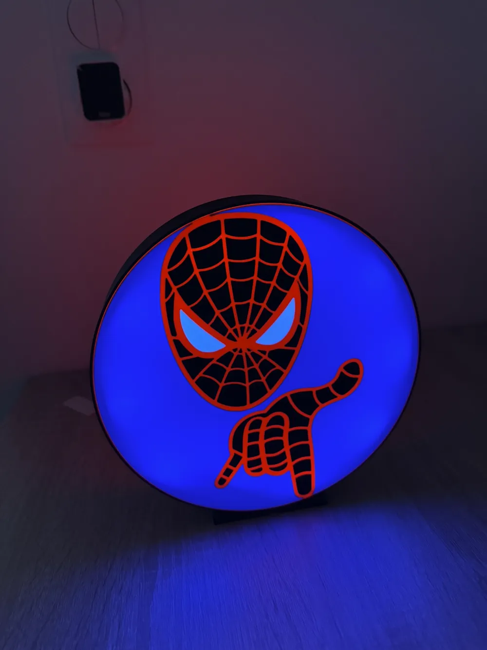 Lightbox Lamp LED Spiderman Lampe boite lumineuse lumiere 1AMS 4 colors by guillaume76620 ...