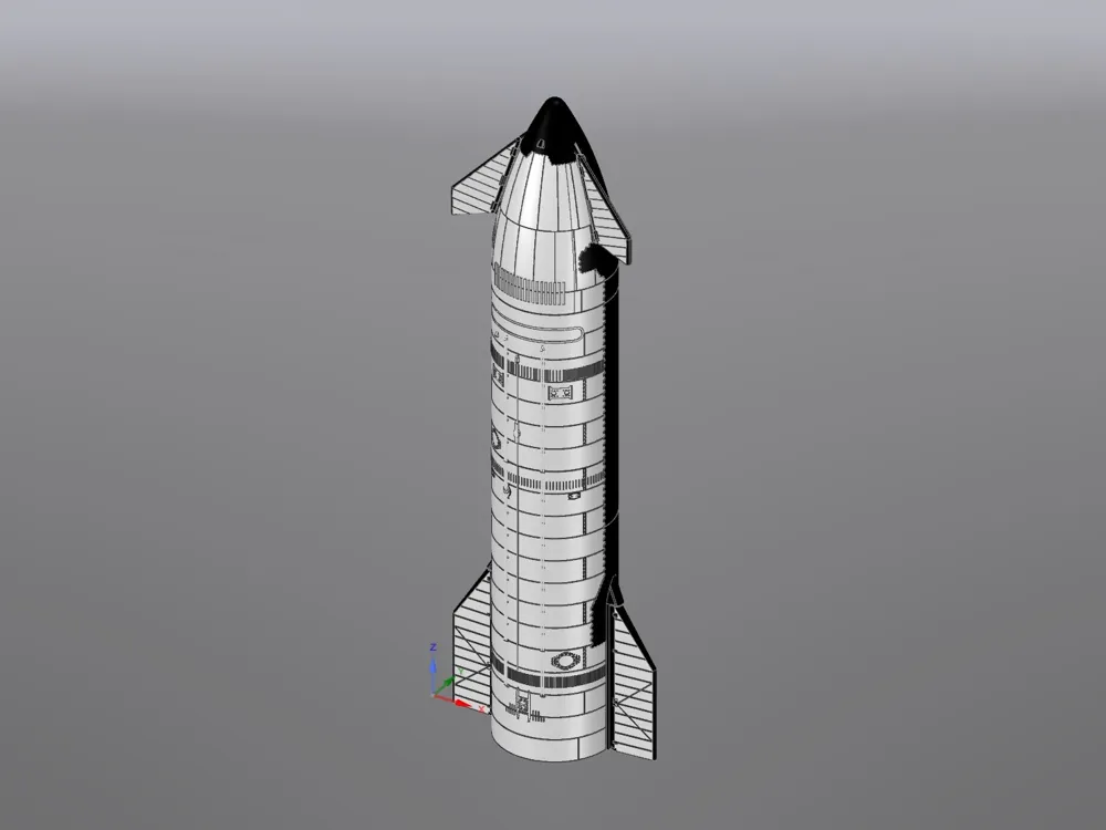 Ship 33 Block 2 (1:100) Space X (two-tone) by Larsvommars MakerWorld: Download Free 3D Models