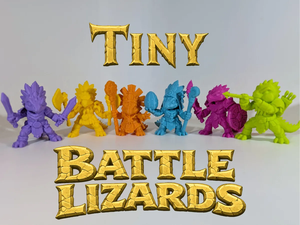 Tiny Battle Lizards - Free 3D Print Model - MakerWorld