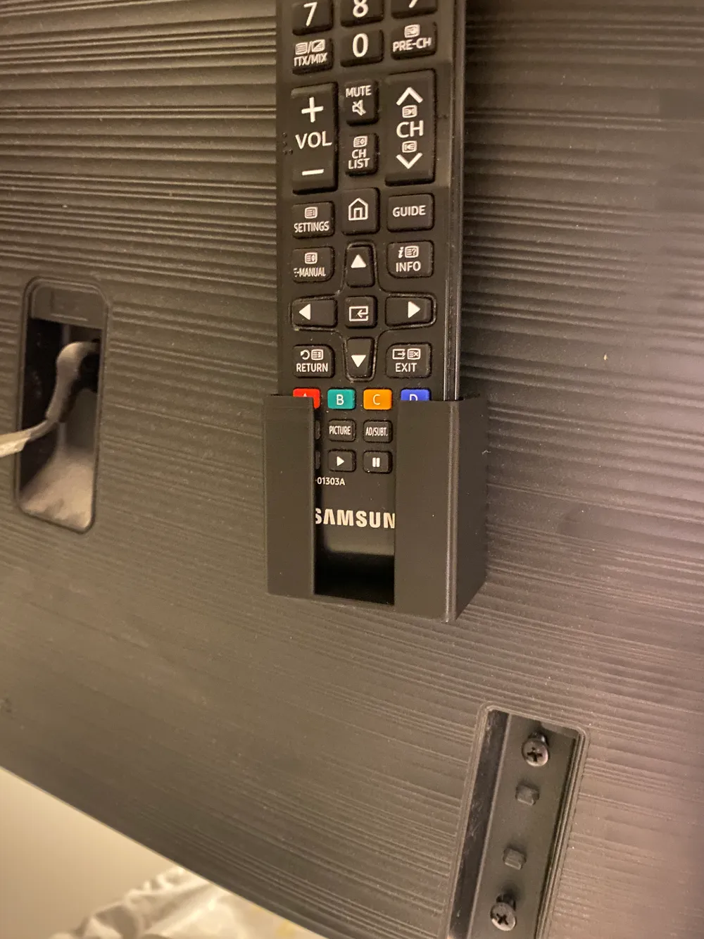 Samsung remote control holder for back of TV - Free 3D Print Model ...