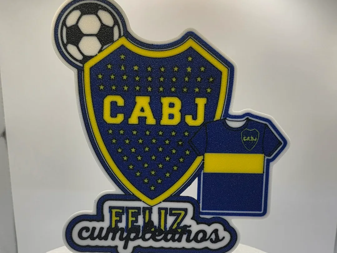 Boca Junior Happy Birthday cake topper - Free 3D Print Model - MakerWorld