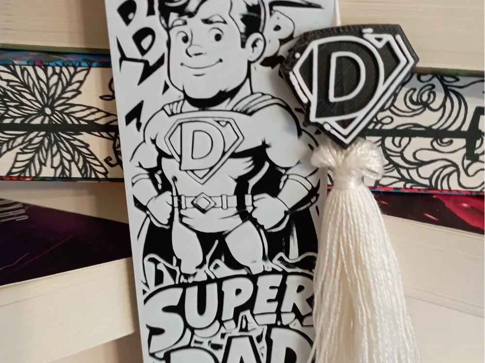 Bookmark - Super Dad - Free 3D Print Model - MakerWorld
