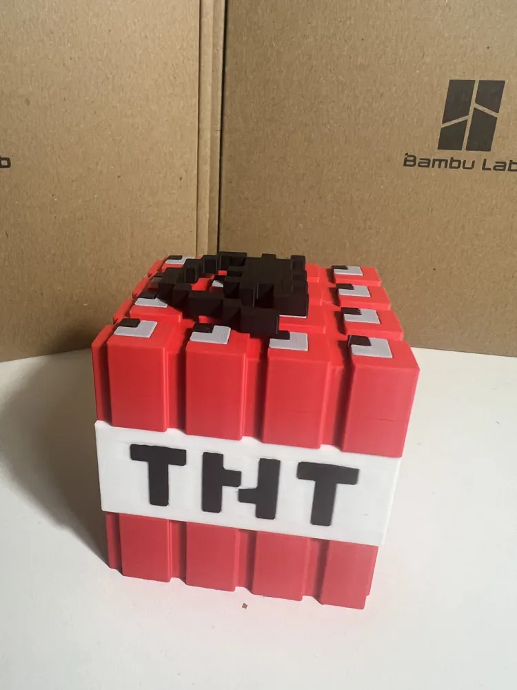 Minecraft TNT (AMS Optional) by Z3D MakerWorld: Download Free 3D Models