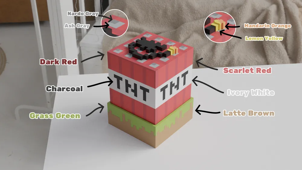 Minecraft TNT (AMS Optional) by Z3D MakerWorld: Download Free 3D Models