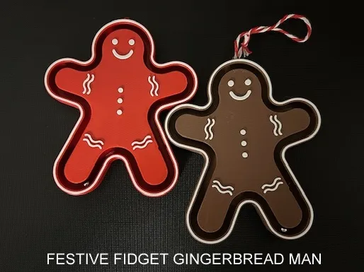 FESTIVE FIDGET - GINGERBREAD MAN - Free 3D Print Model - MakerWorld