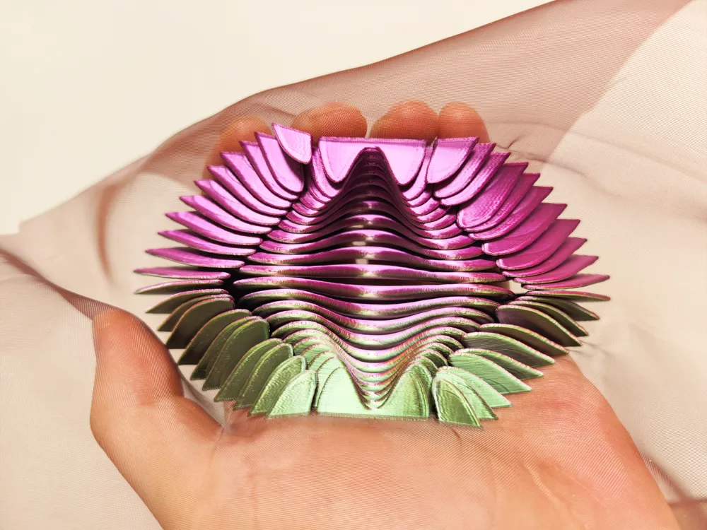 Layered Landscape—3D Printed Fabric by 一雕造物 - MakerWorld