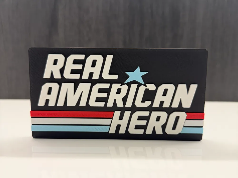 Real American Hero Logo - Free 3D Print Model - MakerWorld