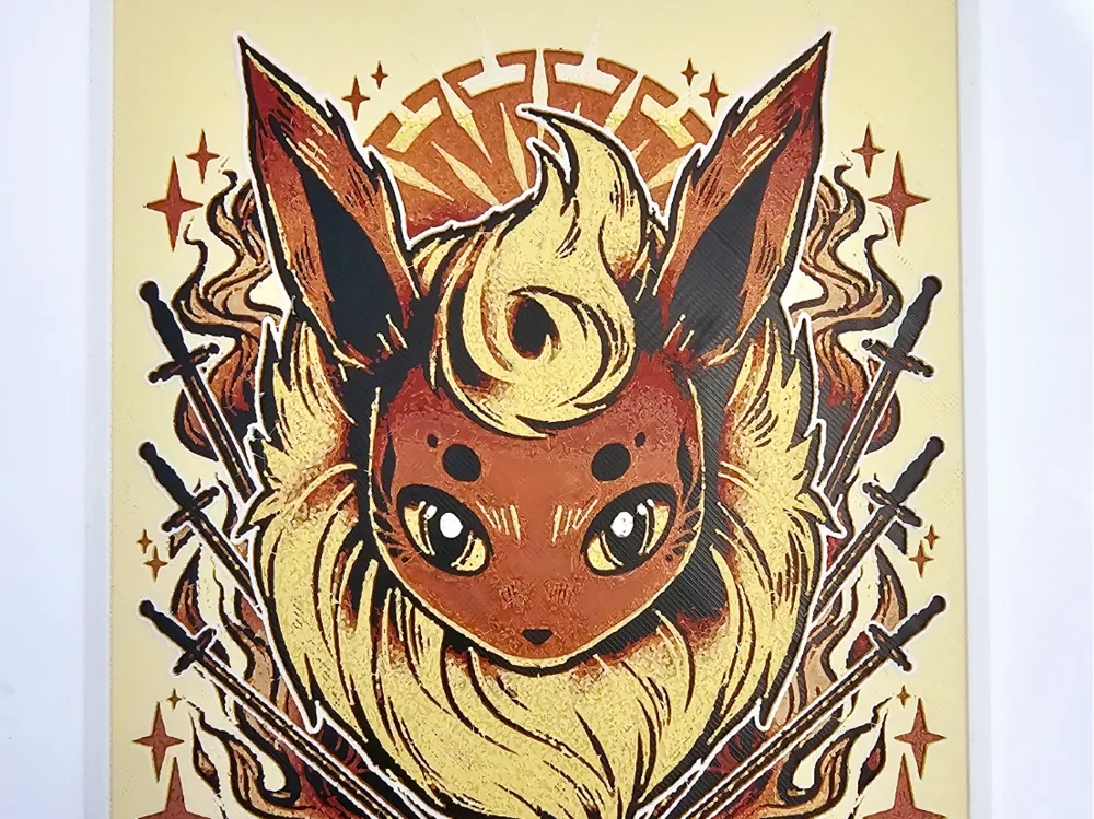 HueForge Pokémon Flareon Fan Art by 220°c - MakerWorld