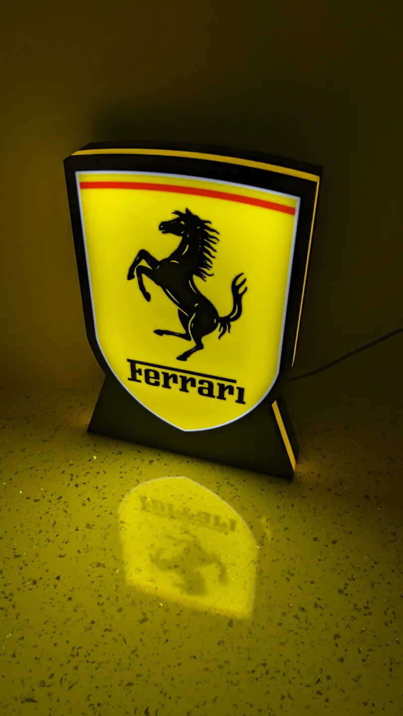 Ferrari light box with lit side strip by atlixanet - MakerWorld