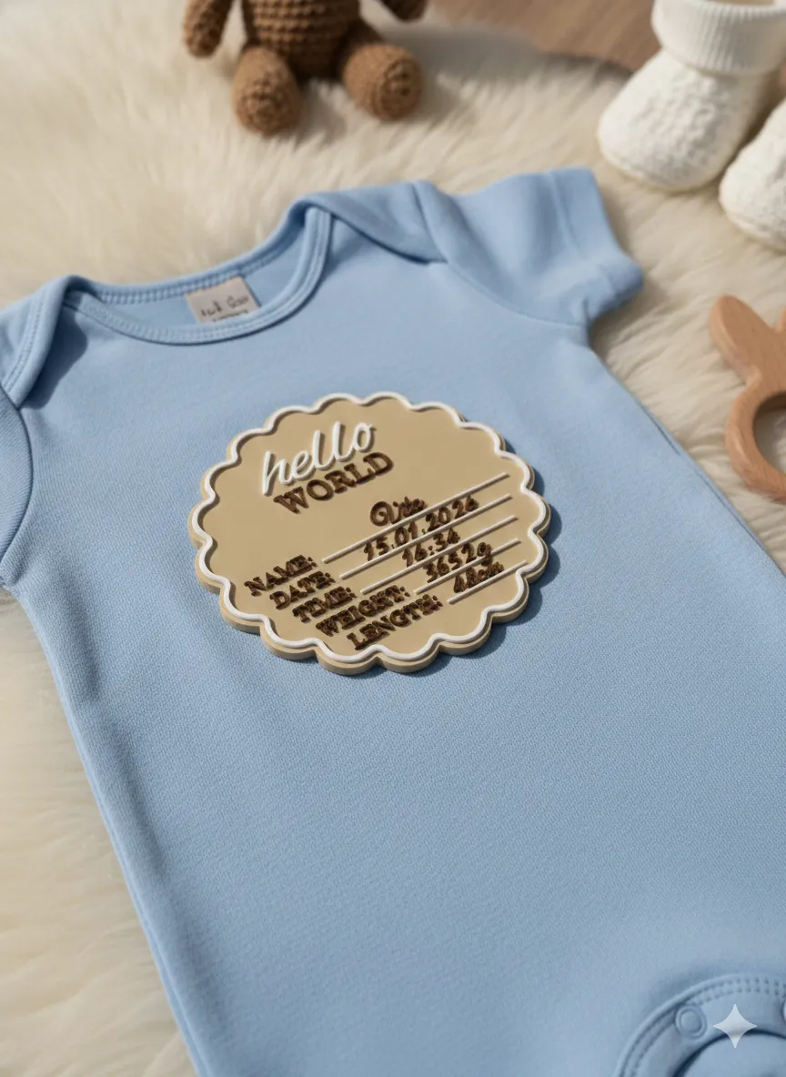 Hello World Baby Birth Announcement Sign - Free 3D Print Model - MakerWorld