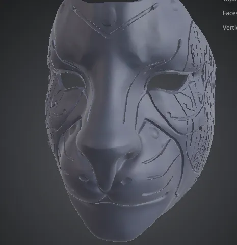 Wooden Carved Lion Mask Triablistic Design - Free 3D Print Model ...