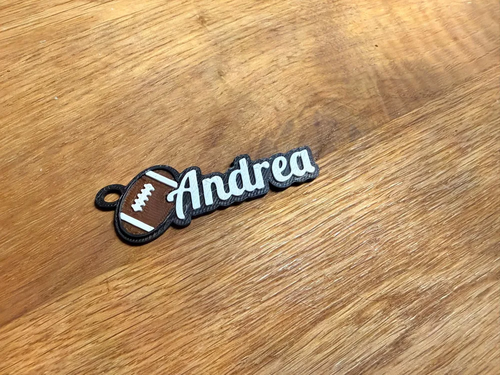 Personalizable Football Keyring - Free 3D Print Model - MakerWorld