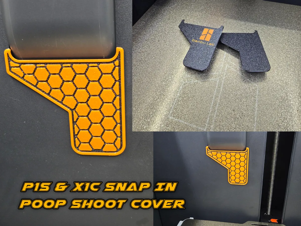 Snap in Poop Chute Cover for P1P/P1S/X1C - Free 3D Print Model - MakerWorld