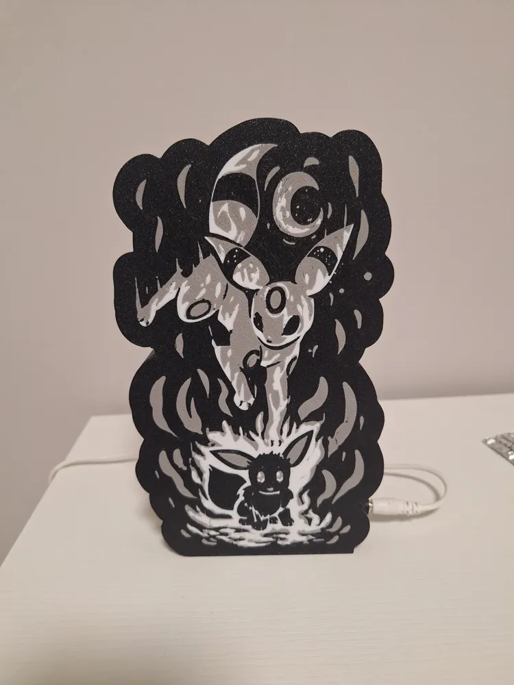 Pokémon Umbreon Lightbox - Multi-Color Desk Lamp - Free 3D Print Model ...