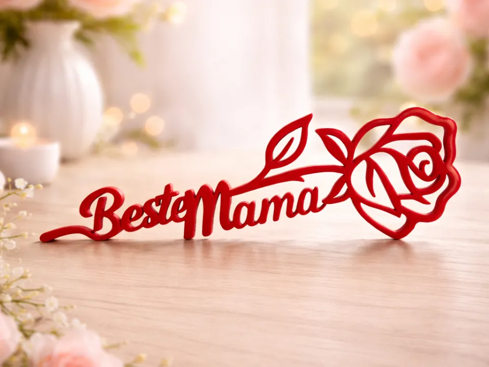 Beste Mama Display – Rose Mother’s Day Decor - Free 3D Print Model ...