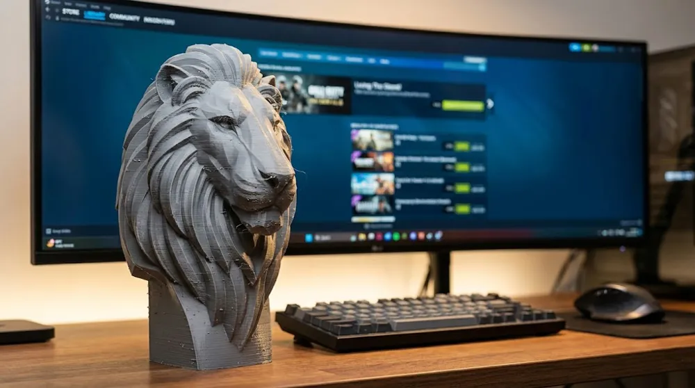 Stylized Lion Head Sculpture - Free 3D Print Model - MakerWorld