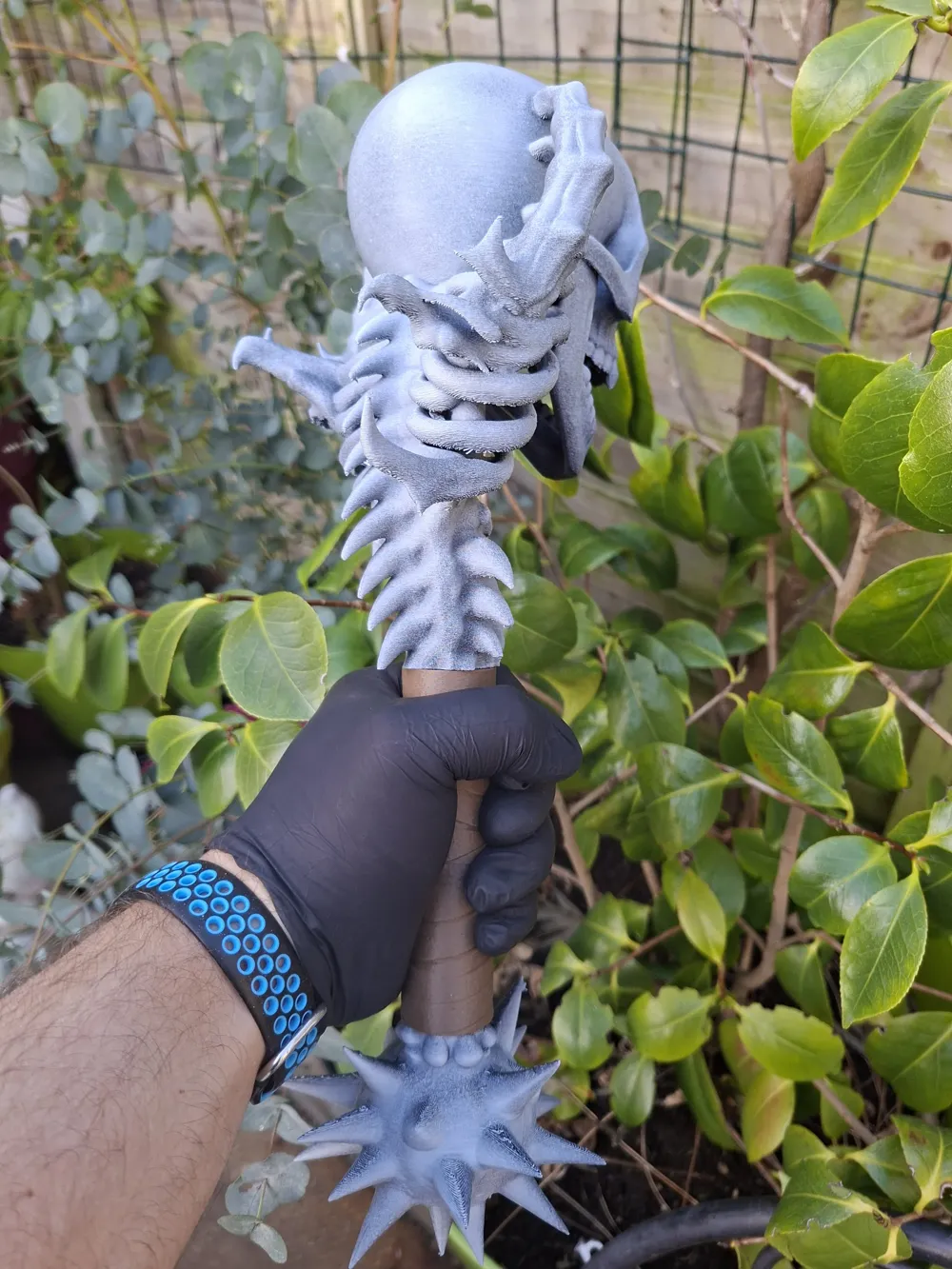 Skull & Spikes Bone Scepter 3-Part Skeleton Design - Free 3D Print ...