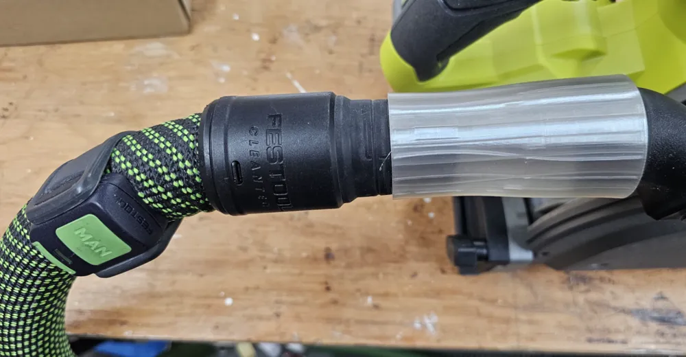Ryobi tracksaw to Festool dust extractor adapter by Fetzervalve ...