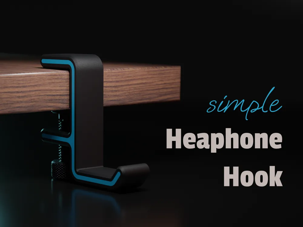 Simple Headphone Hook dual color - Free 3D Print Model - MakerWorld