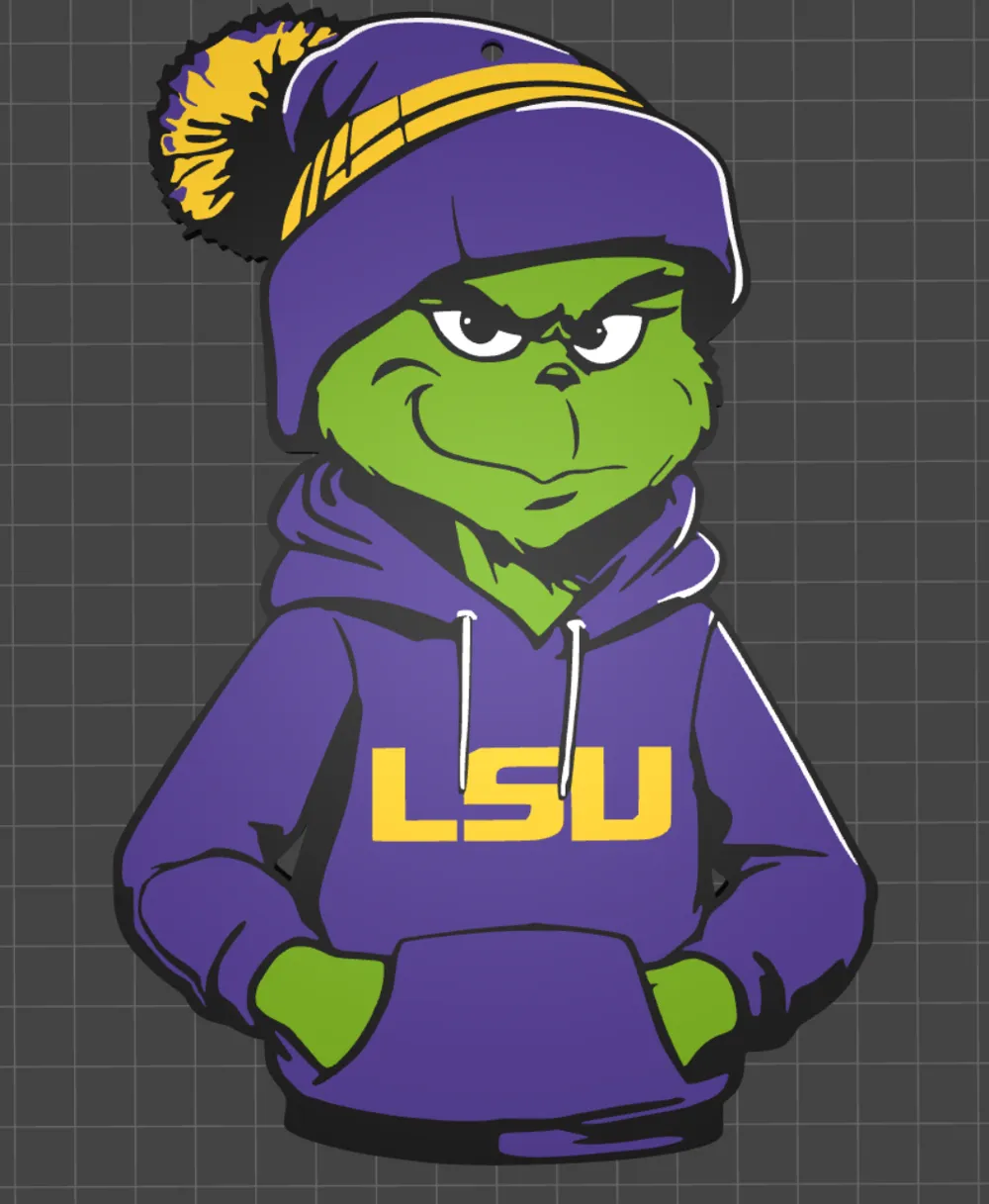Grinch LSU Ornament by Ray MakerWorld: Download Free 3D Models