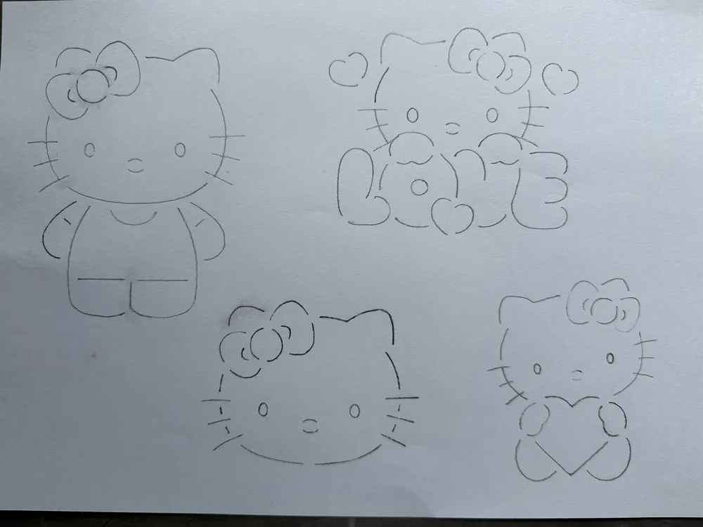 Hello Kitty Themed Stencils - Free 3D Print Model - MakerWorld