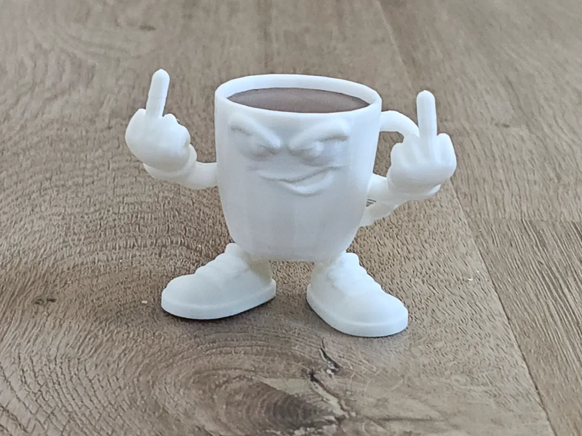 Rude Coffee Cup with Middle Fingers - Free 3D Print Model - MakerWorld
