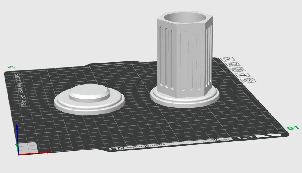 Hexagonal column with compartment in the middle. by user_2331346554 ...