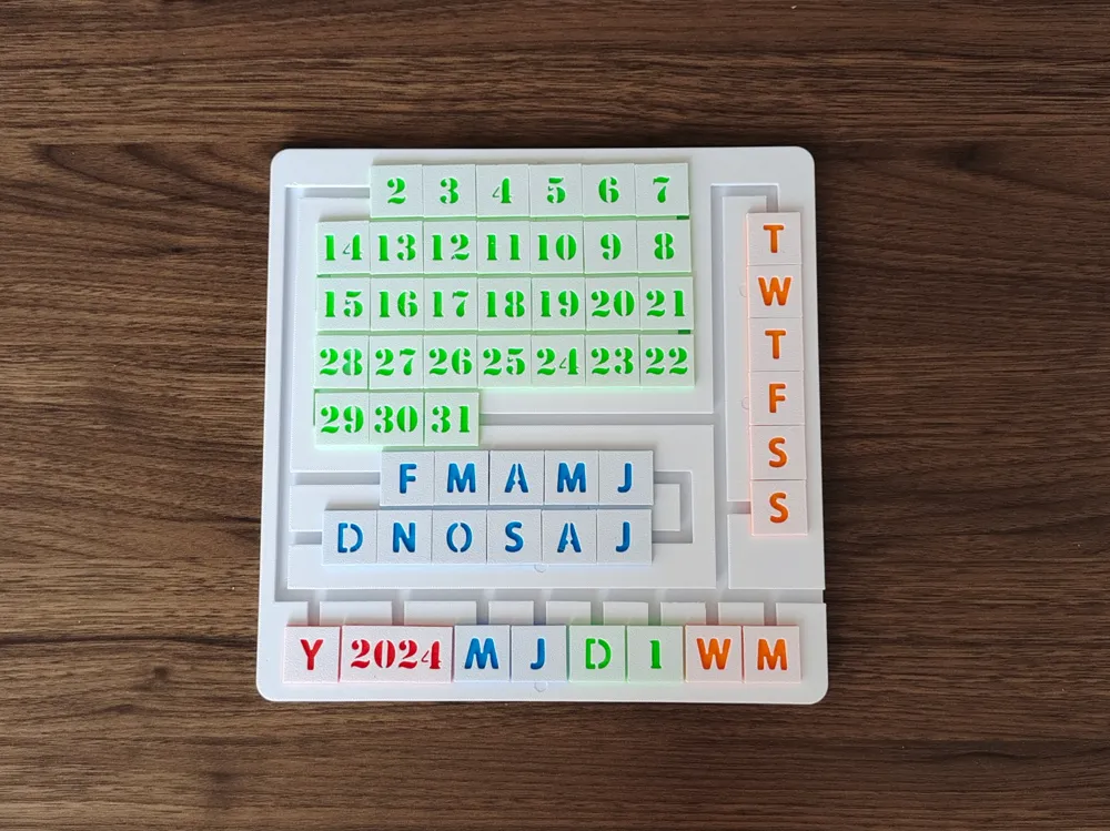 Sliding Calendar(No AMS) by FreeManS - MakerWorld