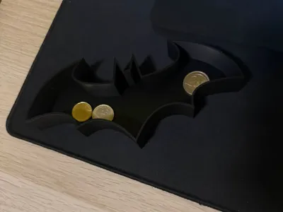 Batman Logo Coin & Accessory Tray – Desk Organizer - Free 3D Print ...