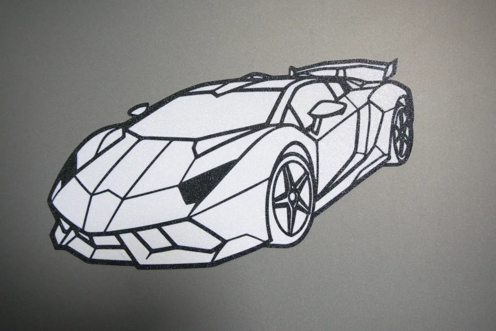 3D Printed Lamborghini Sign, Two-Color, B&W by 3DPrintWonder MakerWorld ...