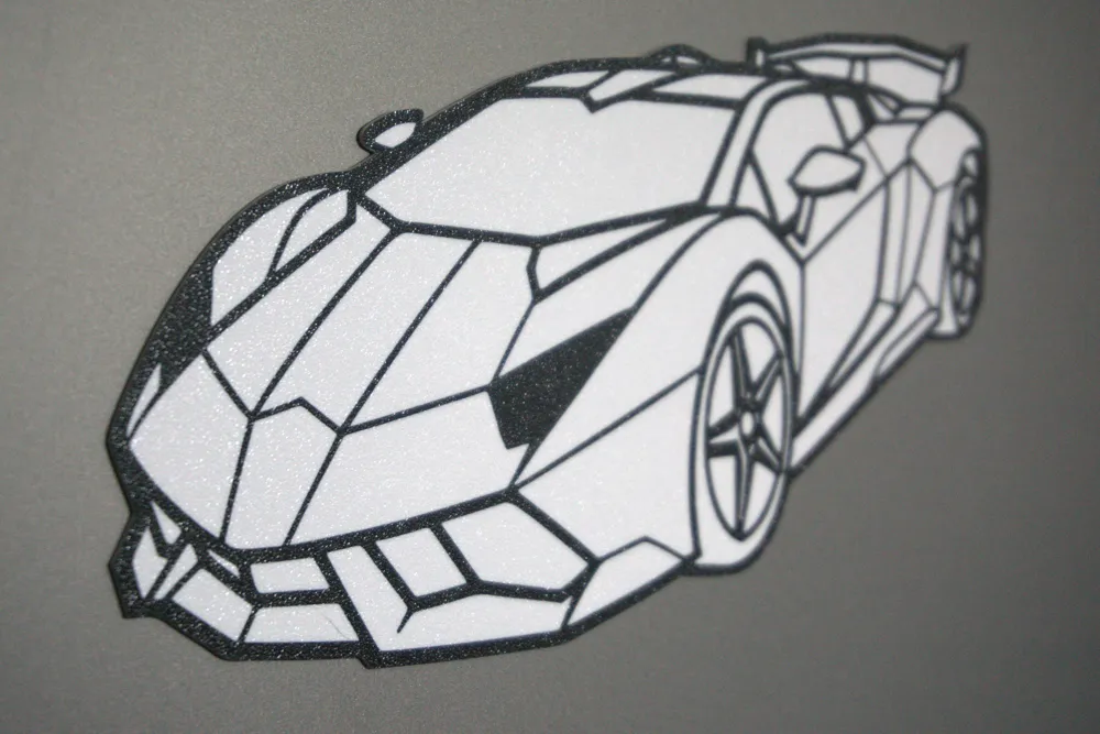 3D Printed Lamborghini Sign, Two-Color, B&W by 3DPrintWonder MakerWorld ...