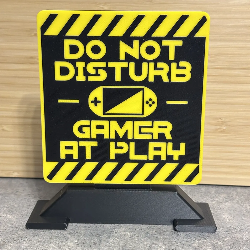 Warning Gamer at Play Sign/Plaque low waste by MJ MakerWorld: Download ...