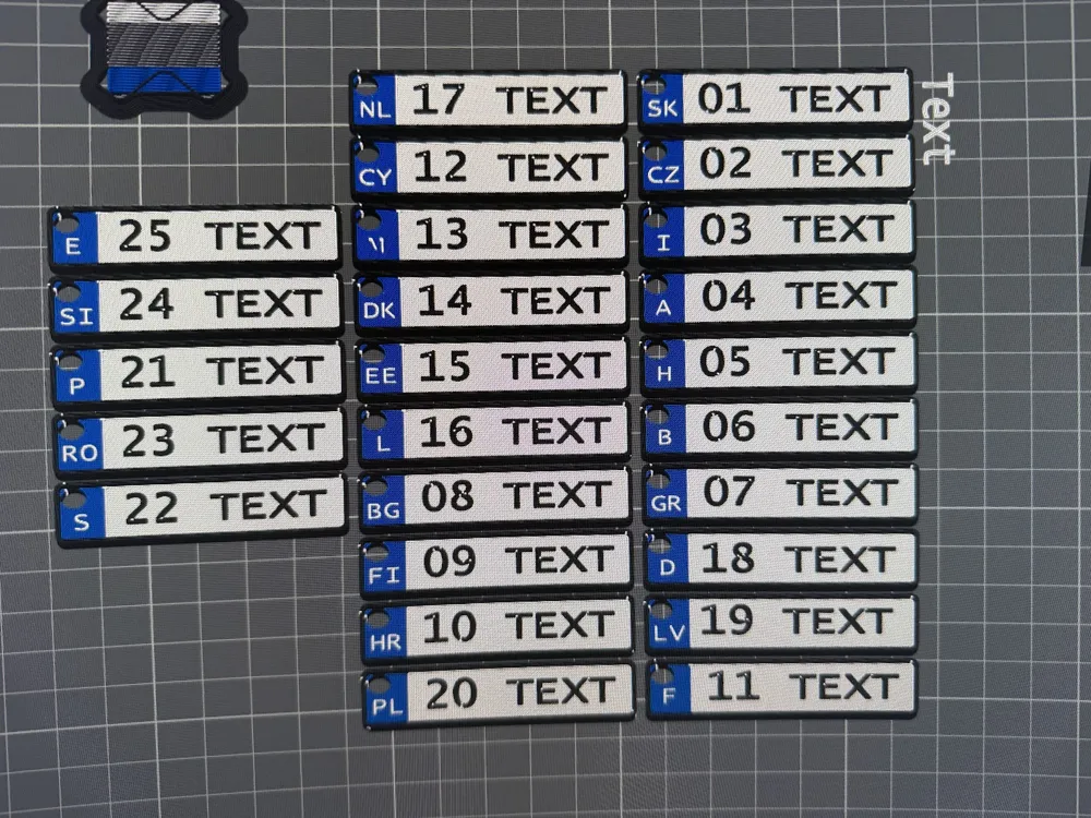 Keychains with EU License Plates - Free 3D Print Model - MakerWorld