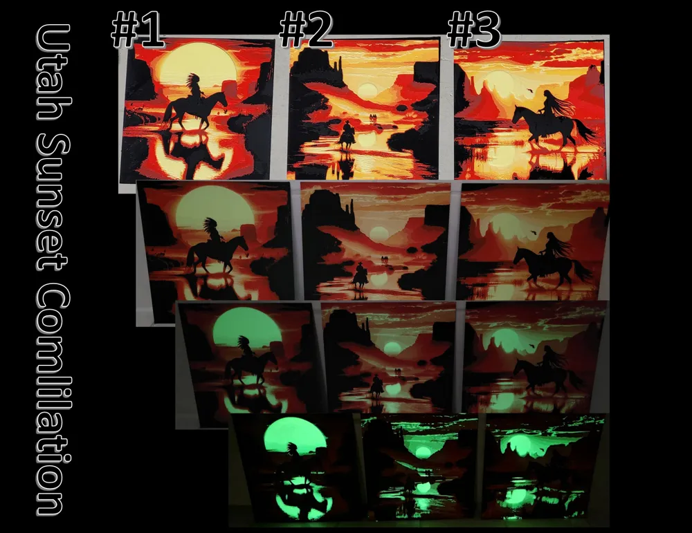 Sunset - Cowboy / Hueforge #2 Utah by H2Jack Concepts MakerWorld ...