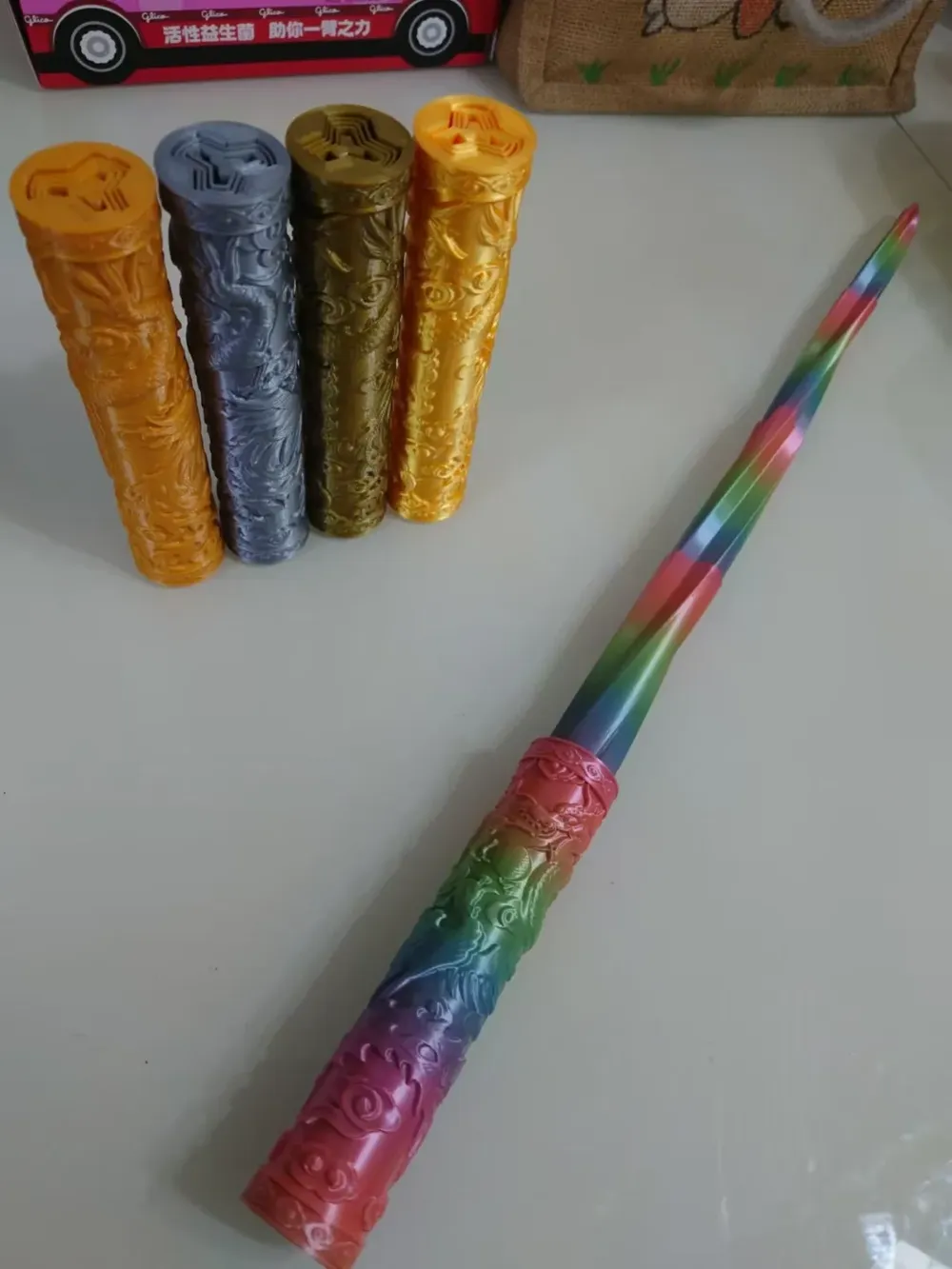 Triple-Blade Spiral Retractable Sword—Dragon and Phoenix Auspiciousness ...