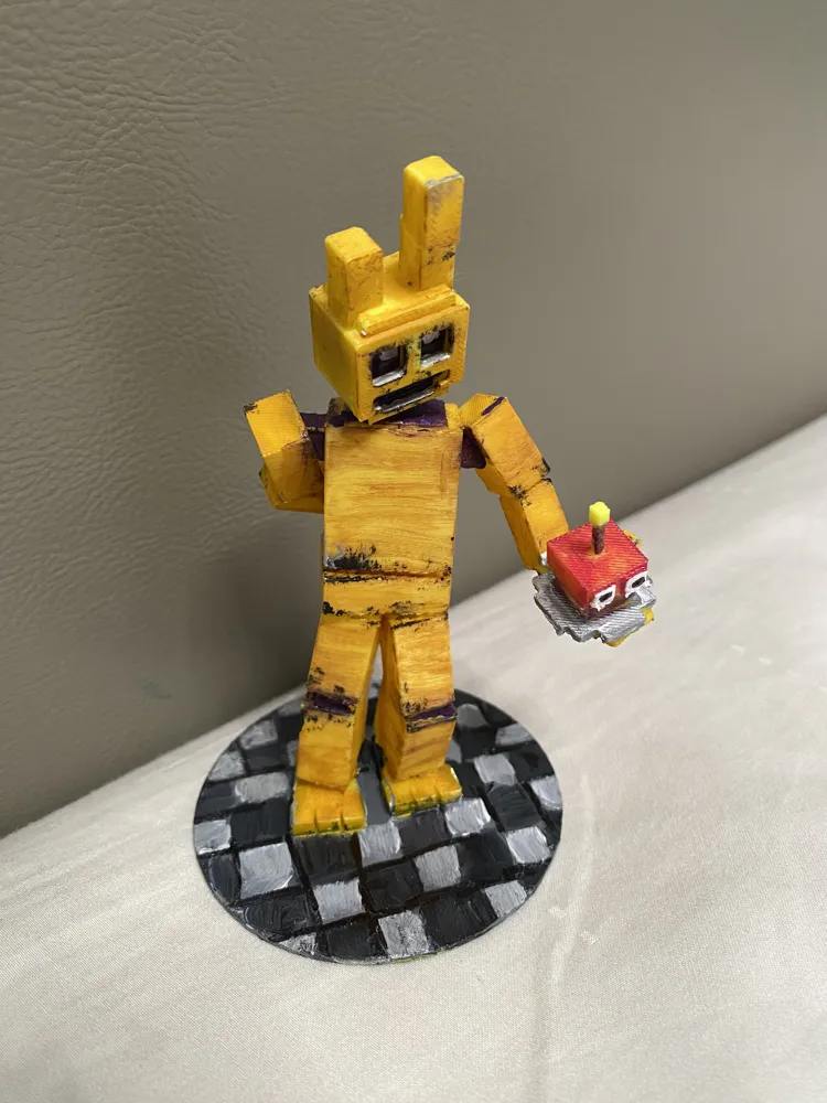 Spring Bonnie 8 Bit Statue, 12cm (Removable mask) - Free 3D Print Model ...