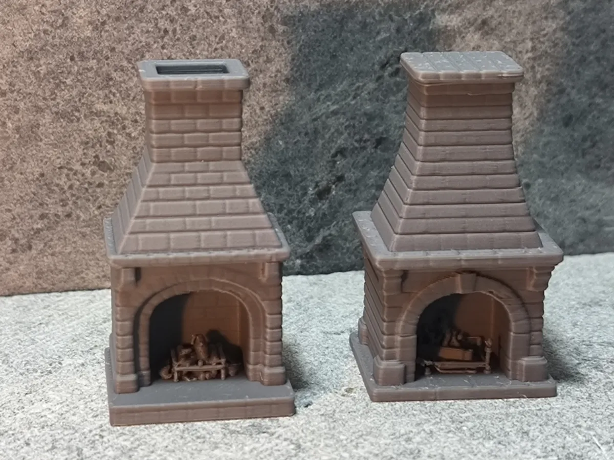 Two different Miniature Open Fireplaces DnD 1:56 - Free 3D Print Model ...