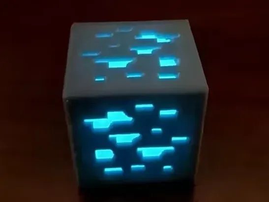 Minecraft diamond block A luminous Minecraft diamond ore block by Delly ...