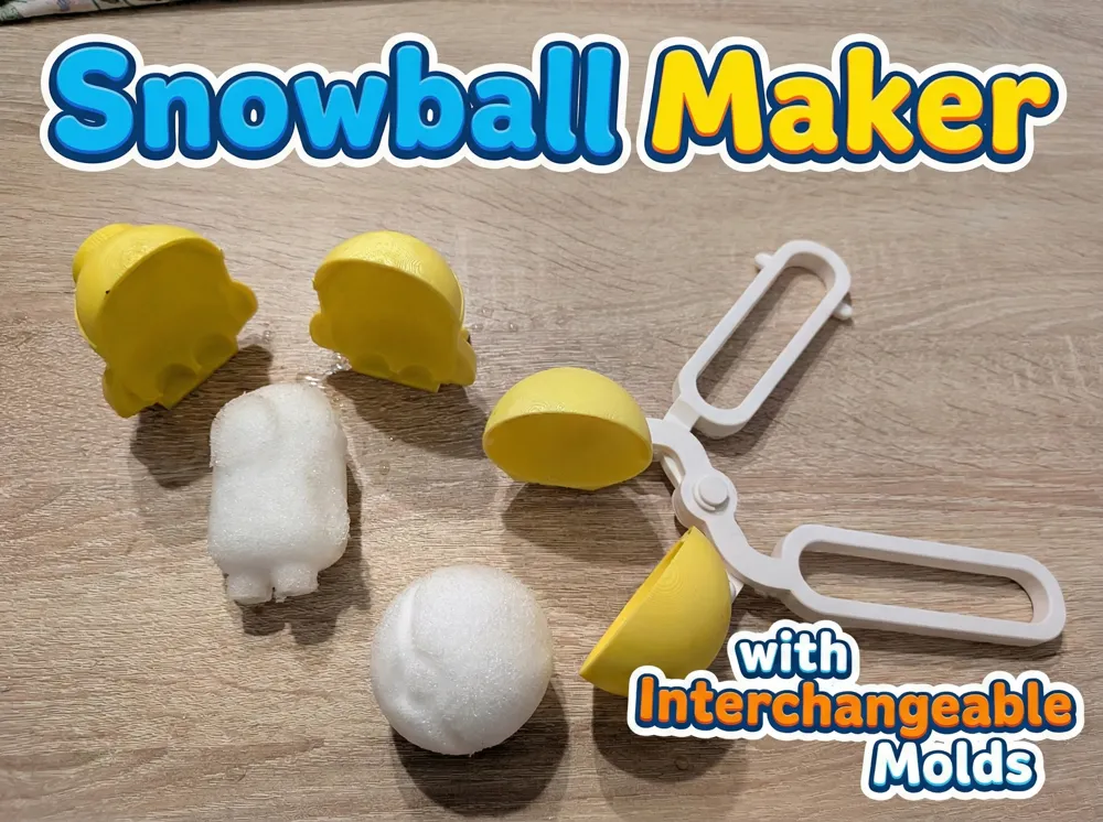 Snowball Maker with Interchangeable Molds - Free 3D Print Model ...