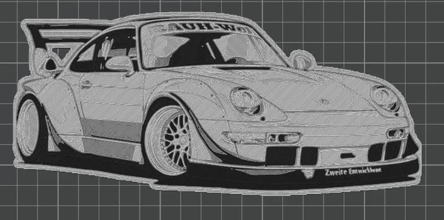 Porsche 933 RWB hueforge by HunterABCZ - MakerWorld