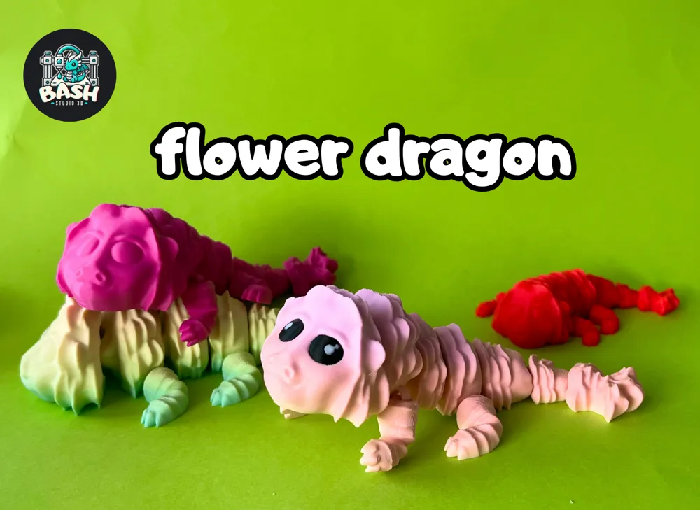 Articulated Flower Dragon (wingless) - Free 3D Print Model - MakerWorld