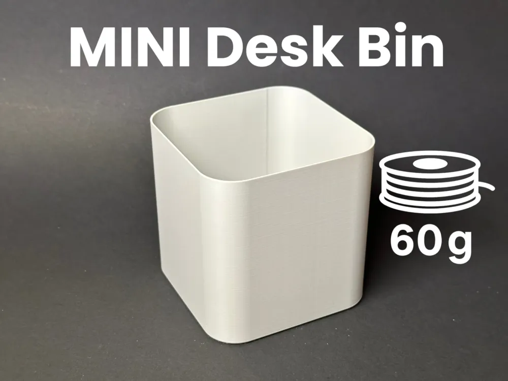 MINI Desk Bin | Modern Desktop Trash Can - Free 3D Print Model - MakerWorld