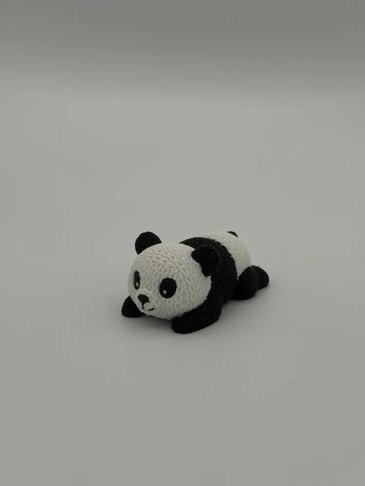 Cute Knitted lying panda bear - Free 3D Print Model - MakerWorld