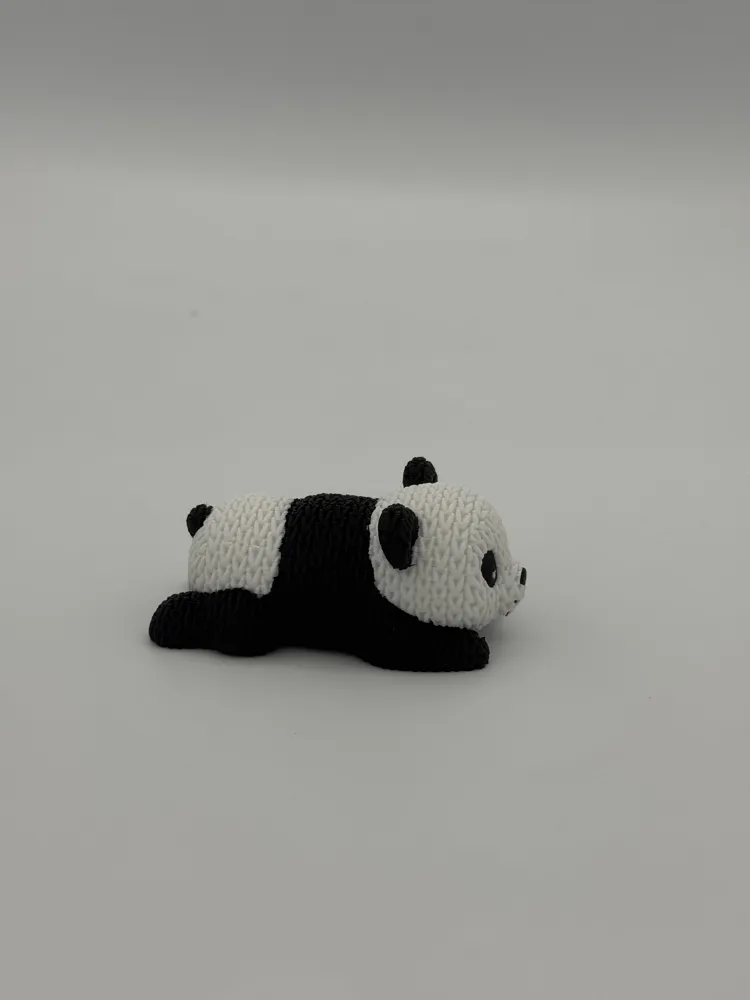 Cute Knitted lying panda bear - Free 3D Print Model - MakerWorld